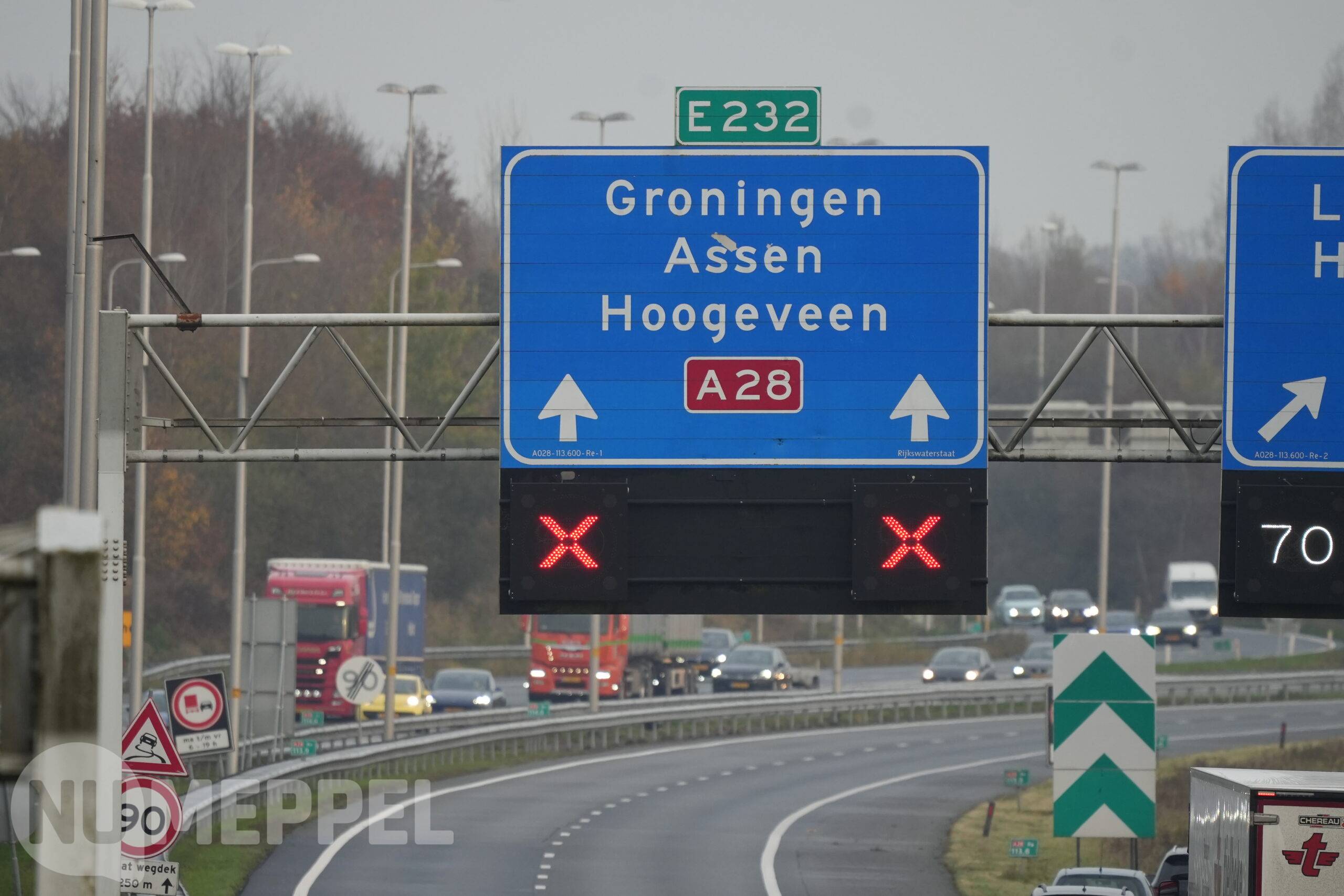 Snelweg A28 dicht na ongeval bij knooppunt Lankhorst - Numeppel