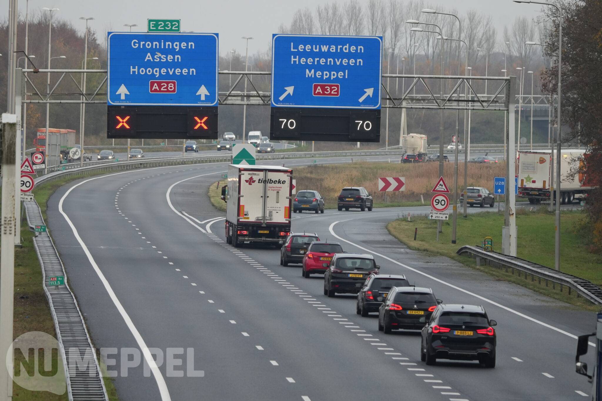 Snelweg A28 dicht na ongeval bij knooppunt Lankhorst - Numeppel